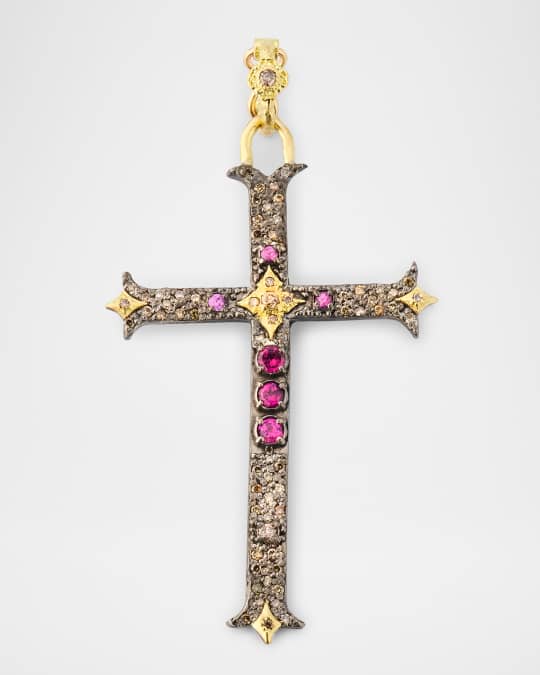 Armenta Cross Enhancer in Purple Garnet | Neiman Marcus