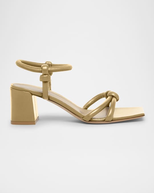 Gianvito Rossi Leather Knot Ankle-Strap Sandals | Neiman Marcus