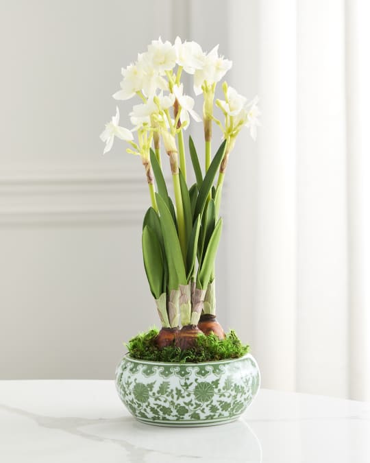 T&C Floral Company Christmas Paperwhite Narcissus 13" Faux Floral ...