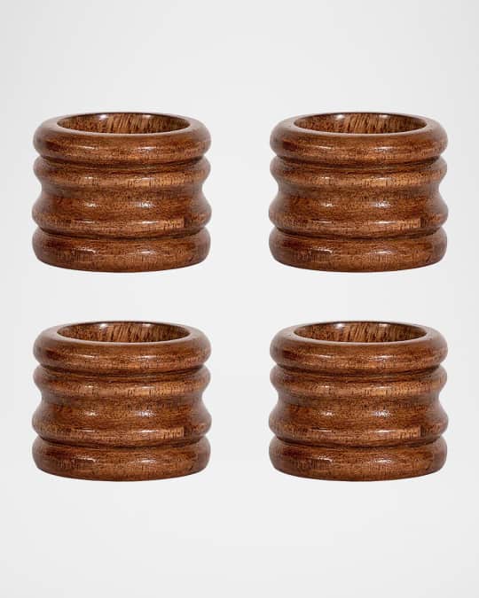 Juliska Bilbao Wood Napkin Rings, Set of 4 | Neiman Marcus