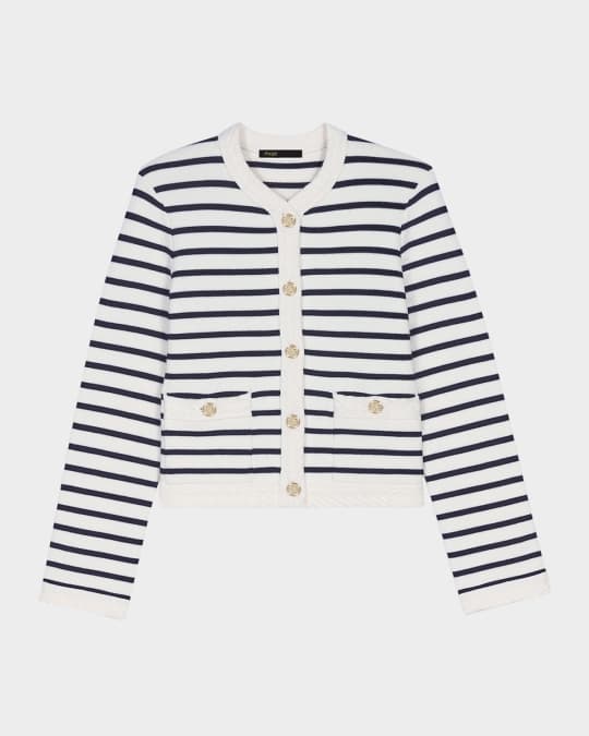 Maje Maracasse Striped Cardigan | Neiman Marcus