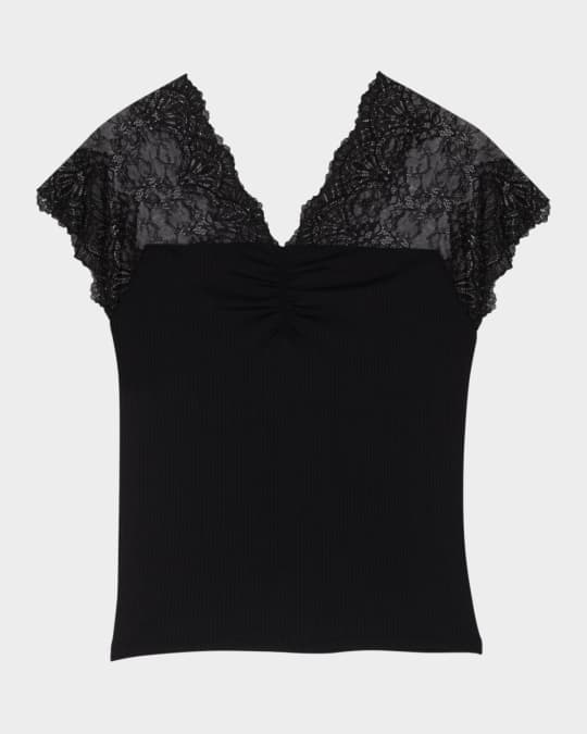 Maje Liliona Lingerie-Style Jersey Top | Neiman Marcus