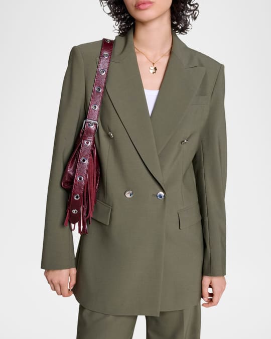 Maje Volivia Double-Breasted Blazer | Neiman Marcus