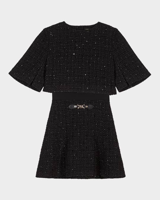 Maje Ridosa Two-in-One Shiny Tweed Mini Dress | Neiman Marcus