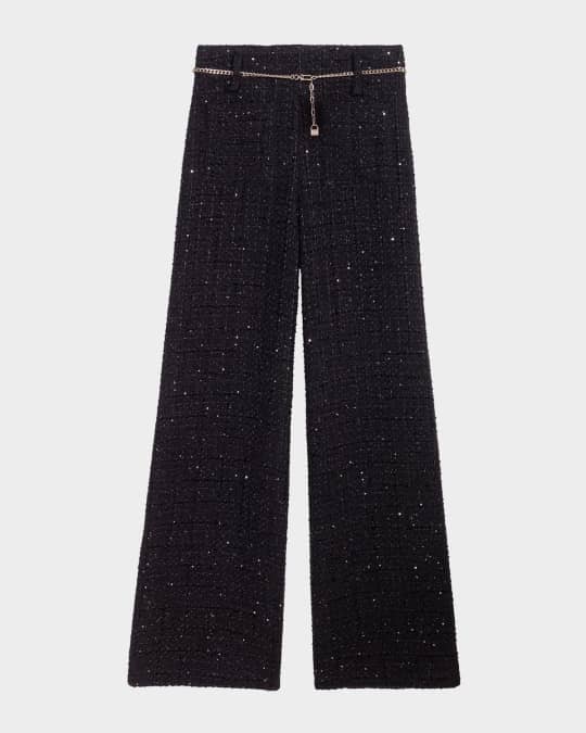 Maje Pizeldaly Sequined Tweed Trousers | Neiman Marcus