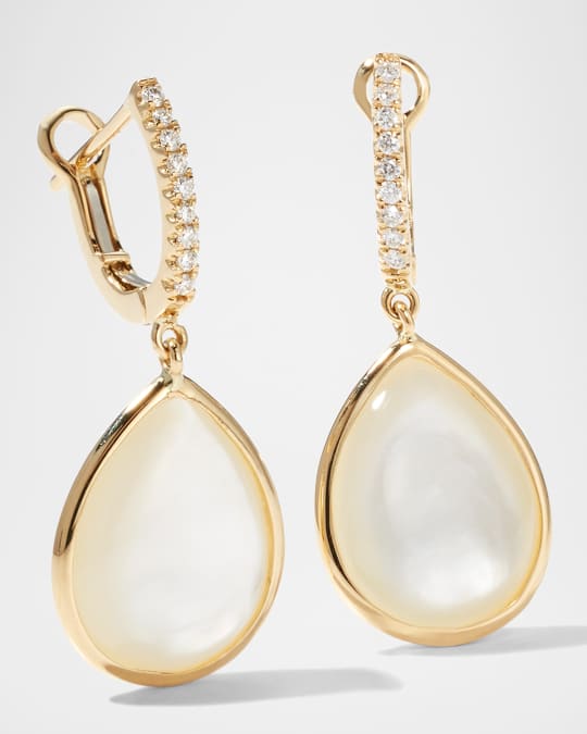 Frederic Sage 14K Yellow Gold Small Luna Drop Earrings with Diamonds ...