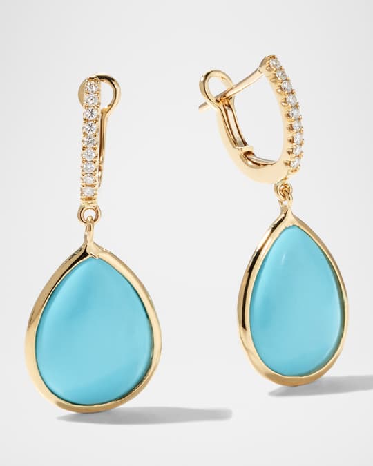 Frederic Sage 14K Yellow Gold Small Luna Drop Earrings with Diamonds ...