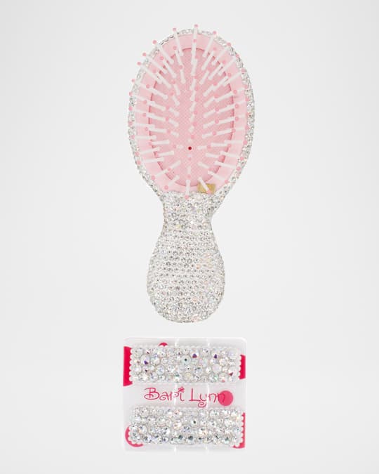 Bari Lynn Girl's Rhinestone Travel Brush & Clips Holiday Gift Box Set ...