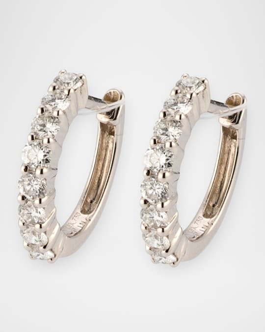 Lisa Nik Sparkle 18K White Gold Diamond Huggie Hoop Earrings | Neiman ...