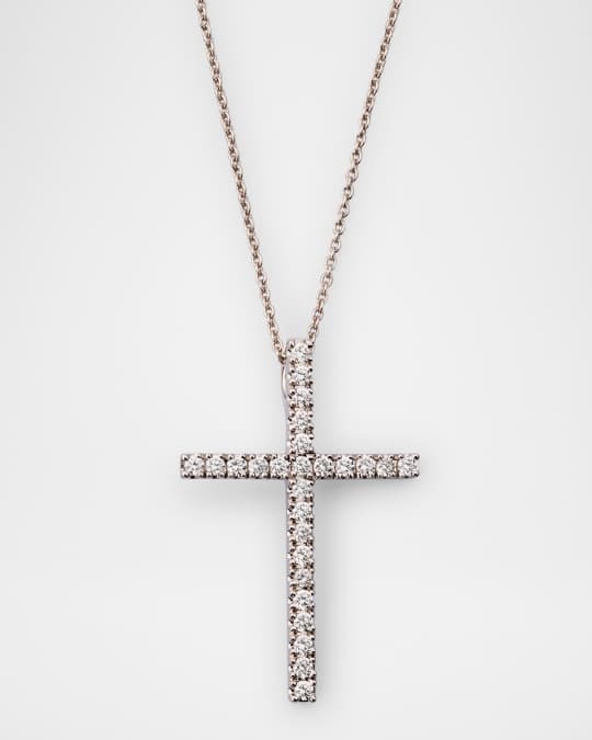 Lisa Nik Talisman 18K White Gold Diamond Cross Pendant Necklace ...