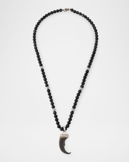 Armenta Men's Horn Enhancer Rutilated Quartz Beaded Necklace with ...