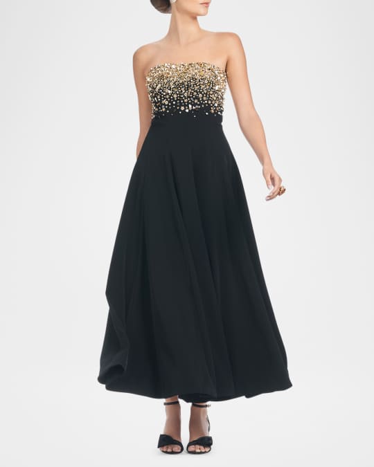 Sachin & Babi Bettany Strapless Embellished Crepe Gown | Neiman Marcus