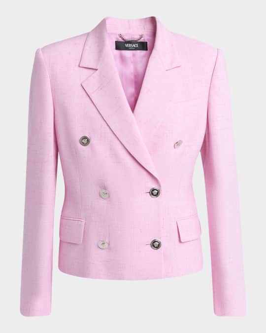 Versace Double-Breasted Responsible Viscose-Silk Mailfile Jacket ...