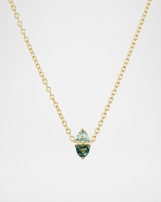 Emily P. Wheeler Tilly 18K Yellow Gold Two-Tone Green Sapphire Necklace ...