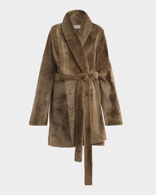 THE ROW Lucja Belted Shearling Coat | Neiman Marcus