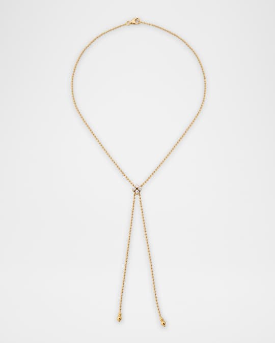 Roberto Coin Love In Verona 18K Yellow Gold Diamond Flower Lariat ...