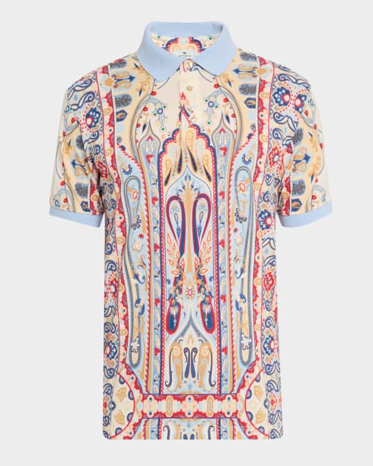 Etro Men's Patterned Polo Shirt | Neiman Marcus