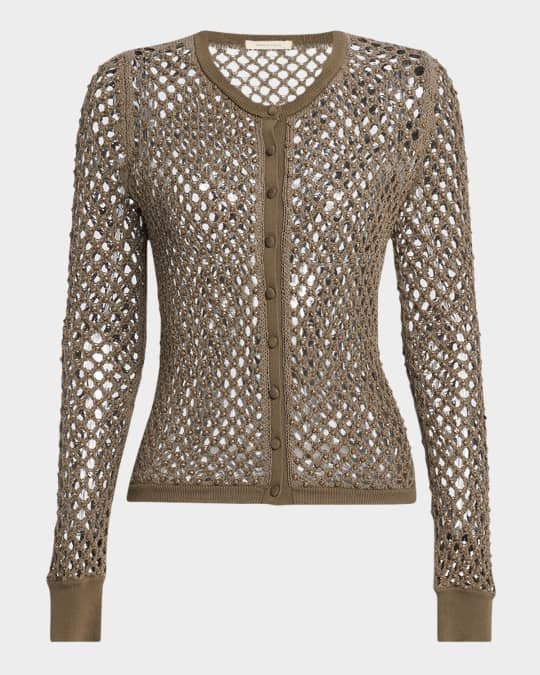Diotima Zora Crystal Crochet-Knit Cardigan | Neiman Marcus