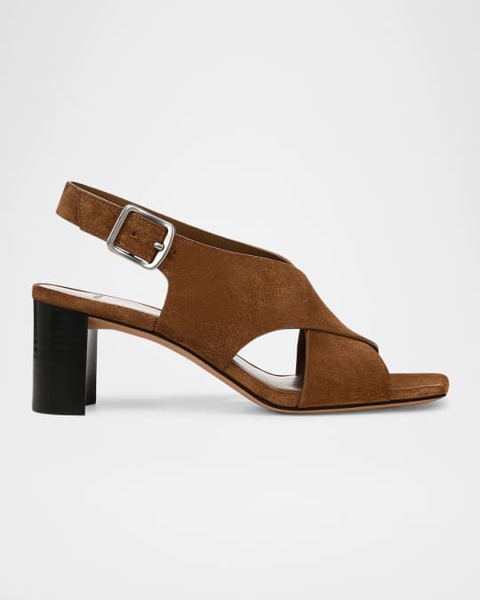 Vince Omega Suede Crisscross Slingback Sandals | Neiman Marcus