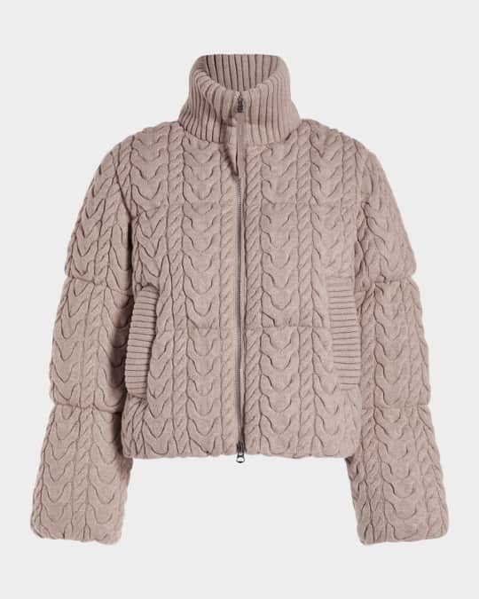 Varley Reggie Cable-Knit Puffer Jacket | Neiman Marcus