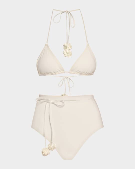 Zimmermann Everley Flower Trim Two-Piece Swimsuit | Neiman Marcus
