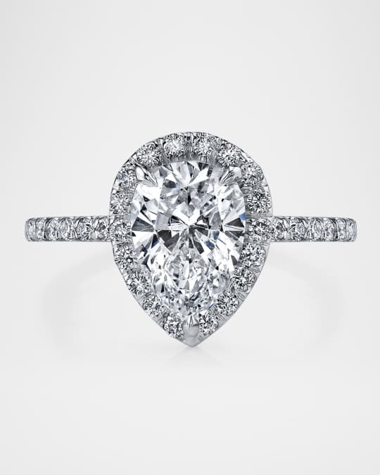 Neiman Marcus Diamonds Platinum Pear Diamond Statement Ring, Size 6.5 ...