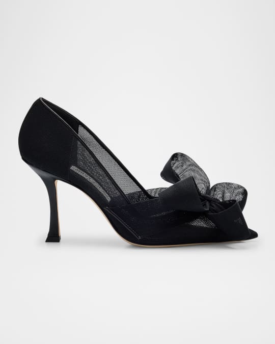 Jimmy Choo Staz Nylon Mesh Bow Pumps | Neiman Marcus