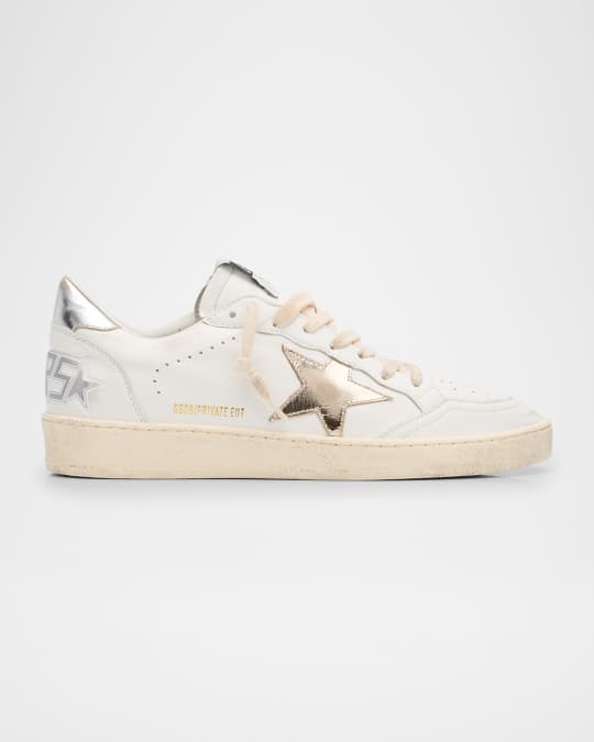 Golden Goose Ball Star Mixed Leather Low-Top Sneakers | Neiman Marcus