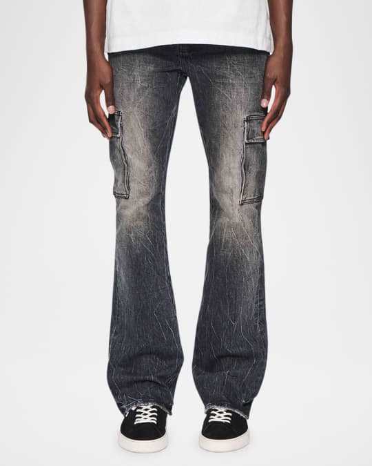PURPLE Men's Cargo Flared Jeans | Neiman Marcus