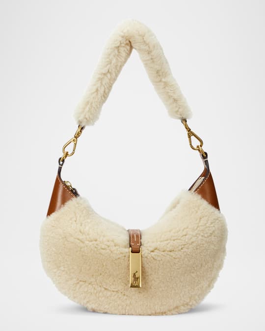 Polo Ralph Lauren Polo ID Mini Shearling Shoulder Bag | Neiman Marcus