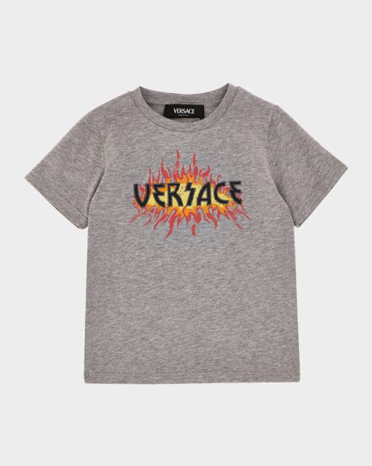 Versace Boy's Fire Logo-Print Cotton Jersey T-Shirt, Size 12M-4 ...