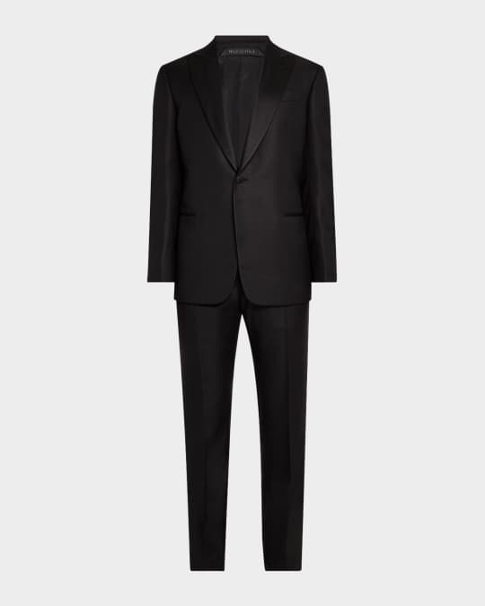 Giorgio Armani Men's Wool and Silk Micro-Textured Two-Piece Tuxedo ...