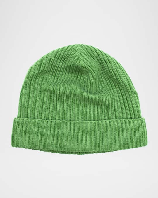 Portolano Men's Merino Wool Ribbed Beanie Hat | Neiman Marcus