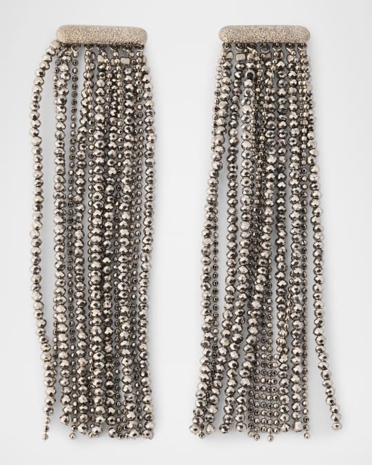 Brunello Cucinelli Vetro and Sterling Silver Fringe Drop Earrings ...