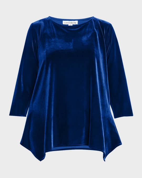 Caroline Rose Plus Plus Size Handkerchief Stretch Velvet Top | Neiman ...