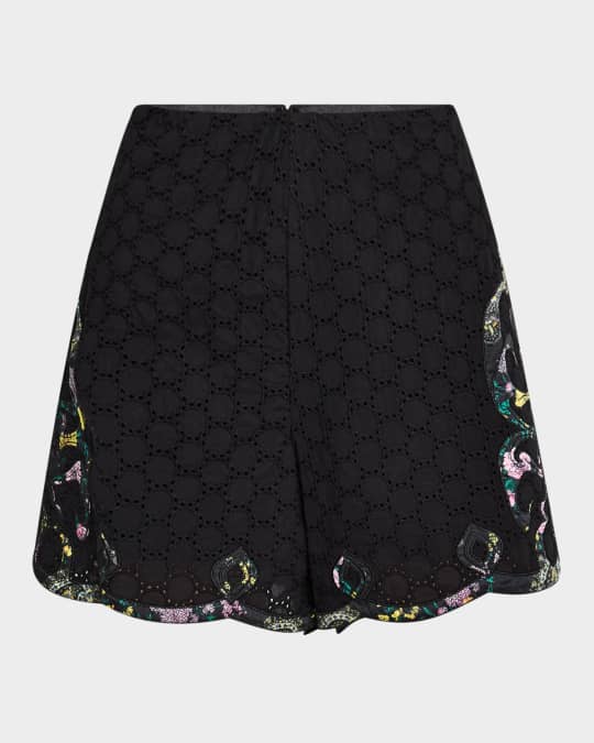 Kobi Halperin Kimberly Scalloped Eyelet Shorts | Neiman Marcus