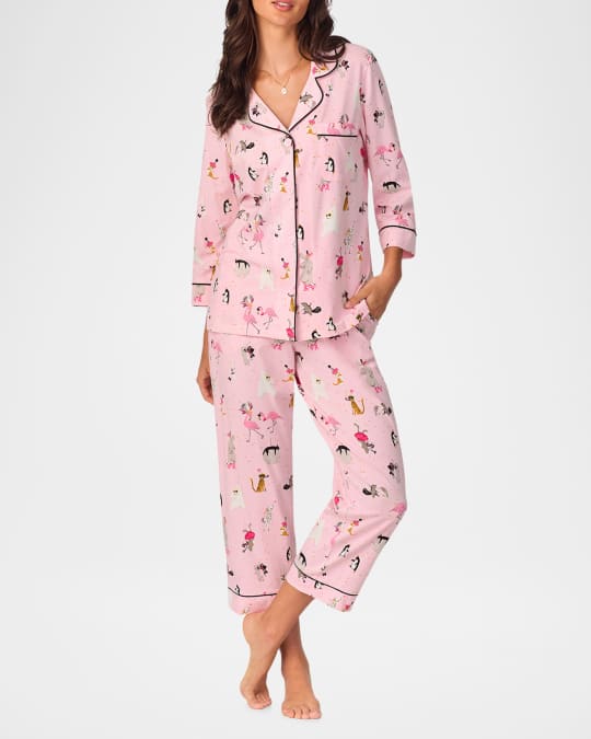 BedHead Pajamas Women's 3/4-Sleeve Cropped Pajama Set | Neiman Marcus