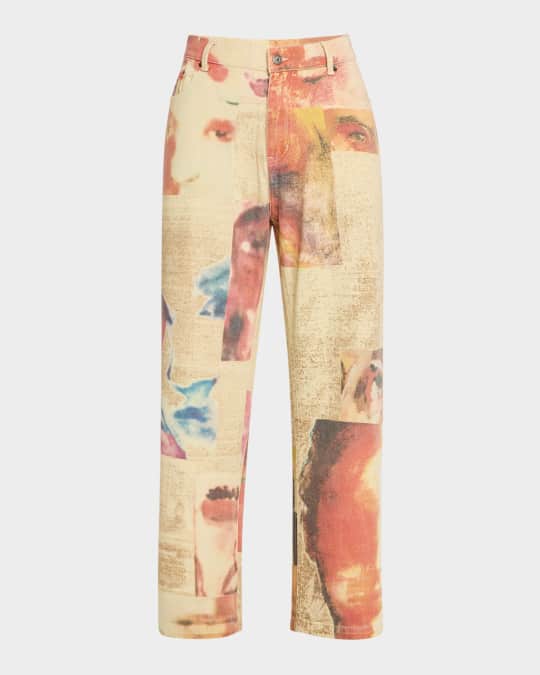 KidSuper Men's Faces Collage-Print Pants | Neiman Marcus