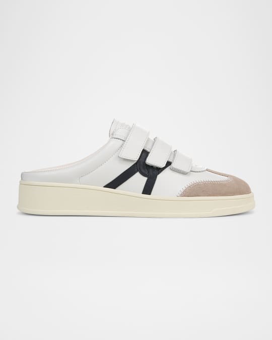 Veronica Beard Reagan Mixed Leather Triple-Grip Mule Sneakers