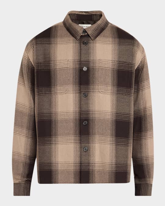 FRAME Men's Chunky Plaid Overshirt | Neiman Marcus