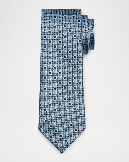ZEGNA Men's Woven Medallion Tie | Neiman Marcus