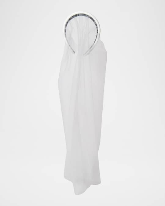 Lele Sadoughi Alice Satin Headband with Veil | Neiman Marcus