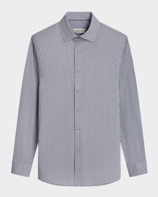 Bugatchi Men's OoohCotton James Micro-Check Sport Shirt | Neiman Marcus