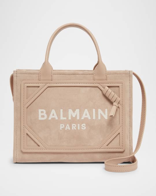 Balmain B Army Small Shopper Tote Bag in Suede | Neiman Marcus