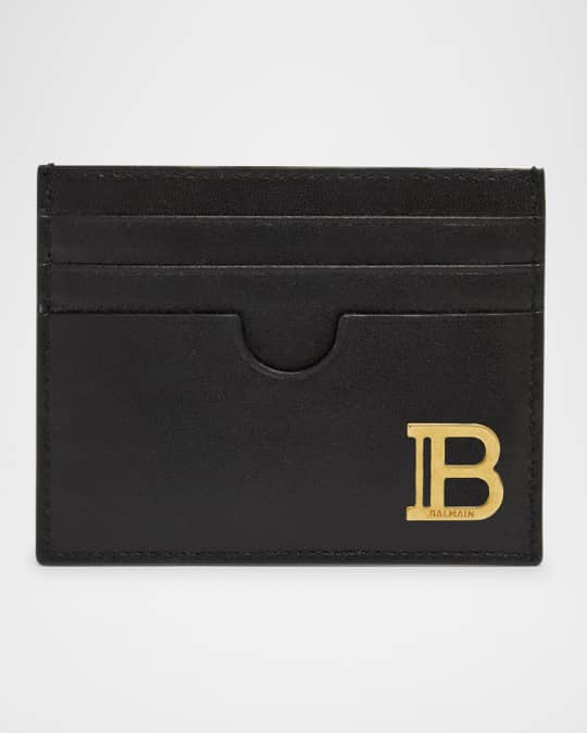 Balmain B Buzz Card Holder in Calfskin | Neiman Marcus