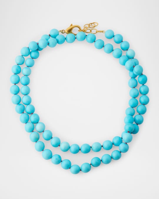 Dina Mackney Hand-Knotted Turquoise Howlite Bead Necklace, 36"L ...