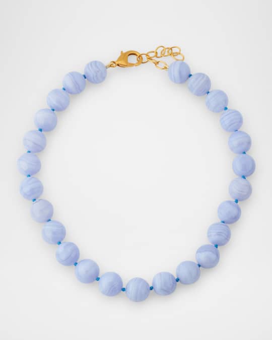 Dina Mackney Blue Lace Agate Hand-Beaded Necklace | Neiman Marcus