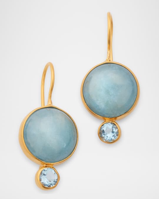 Dina Mackney Aquamarine and Blue Topaz Drop Earrings | Neiman Marcus