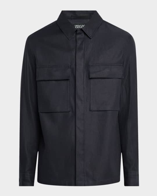 ZEGNA Men's Oasi Linen Overshirt | Neiman Marcus