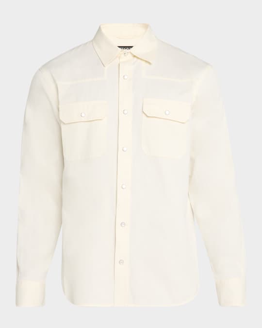 ZEGNA Men's Cotton and Linen Western Shirt | Neiman Marcus
